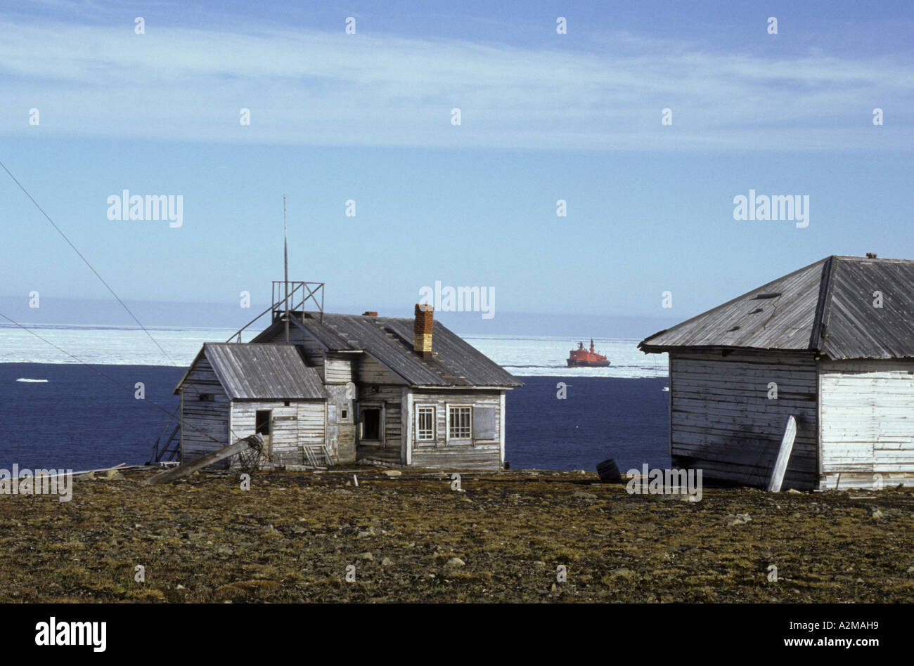 Asia, Russia, Soviet Arctic, Henrietta Island. Research base Stock ...
