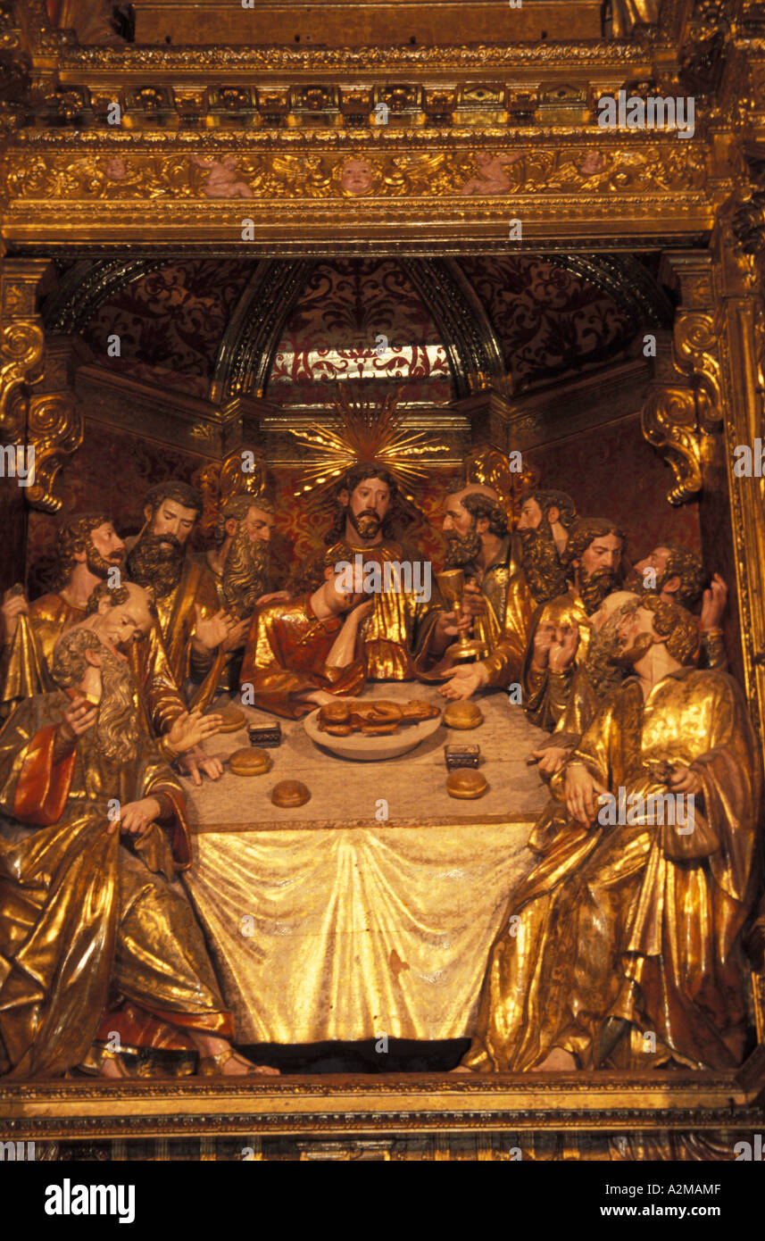 Europe, Spain, Palma de Mallorca, Cathedral, Last Supper relief ...