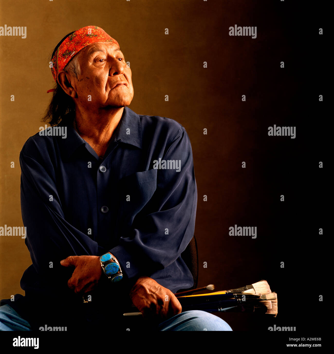 portrait of RC Gorman Stock Photo - Alamy