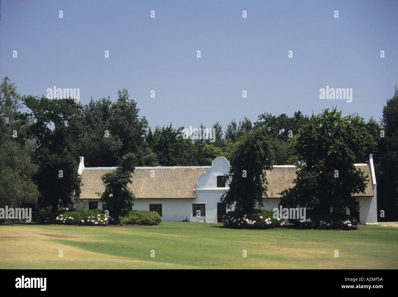 cape dutch farm house with trees Cape Town South Africa Stock Photo - Alamy