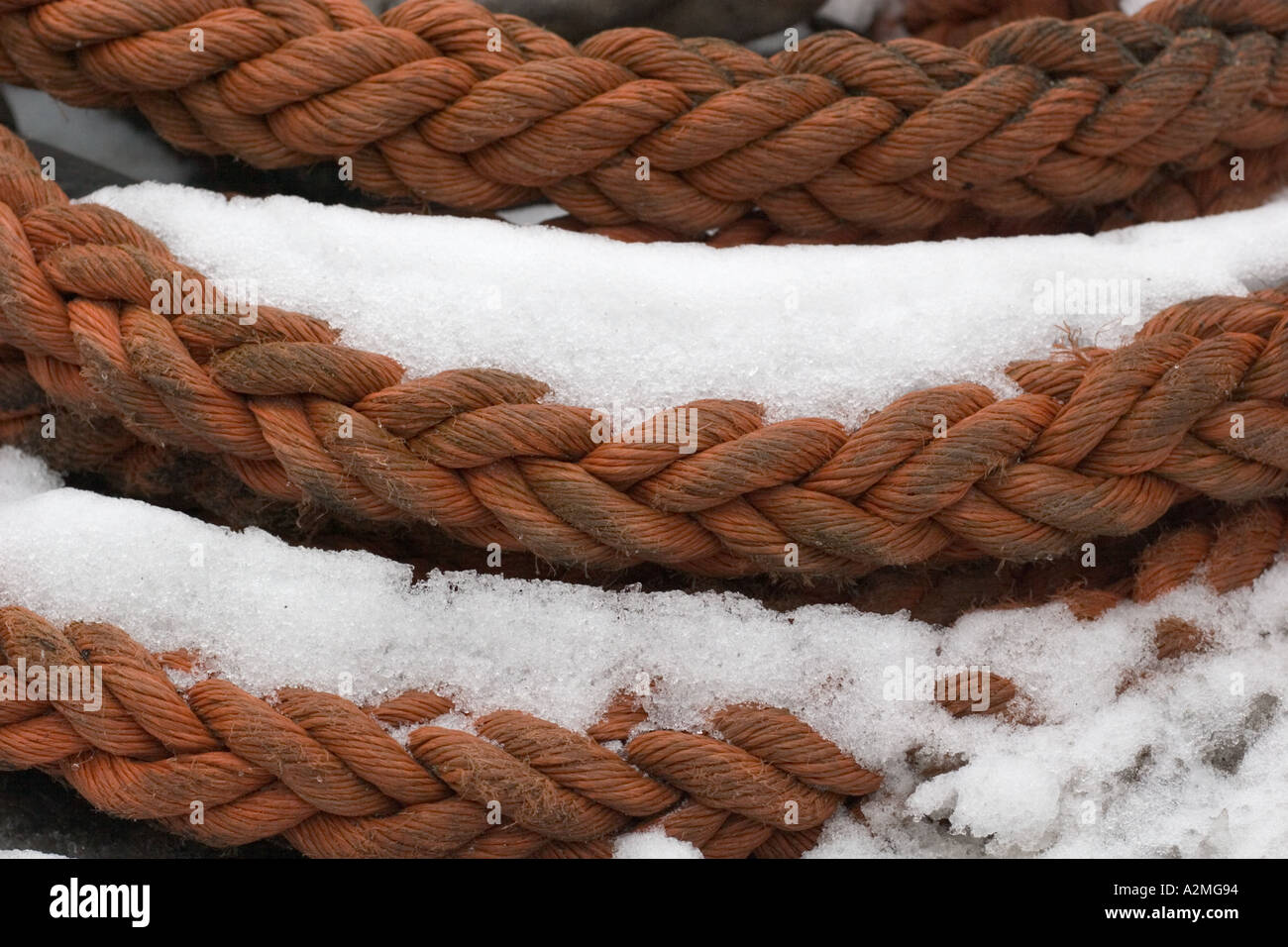 Rope in snow on Nyhavn street in Copenhagen Stock Photo - Alamy