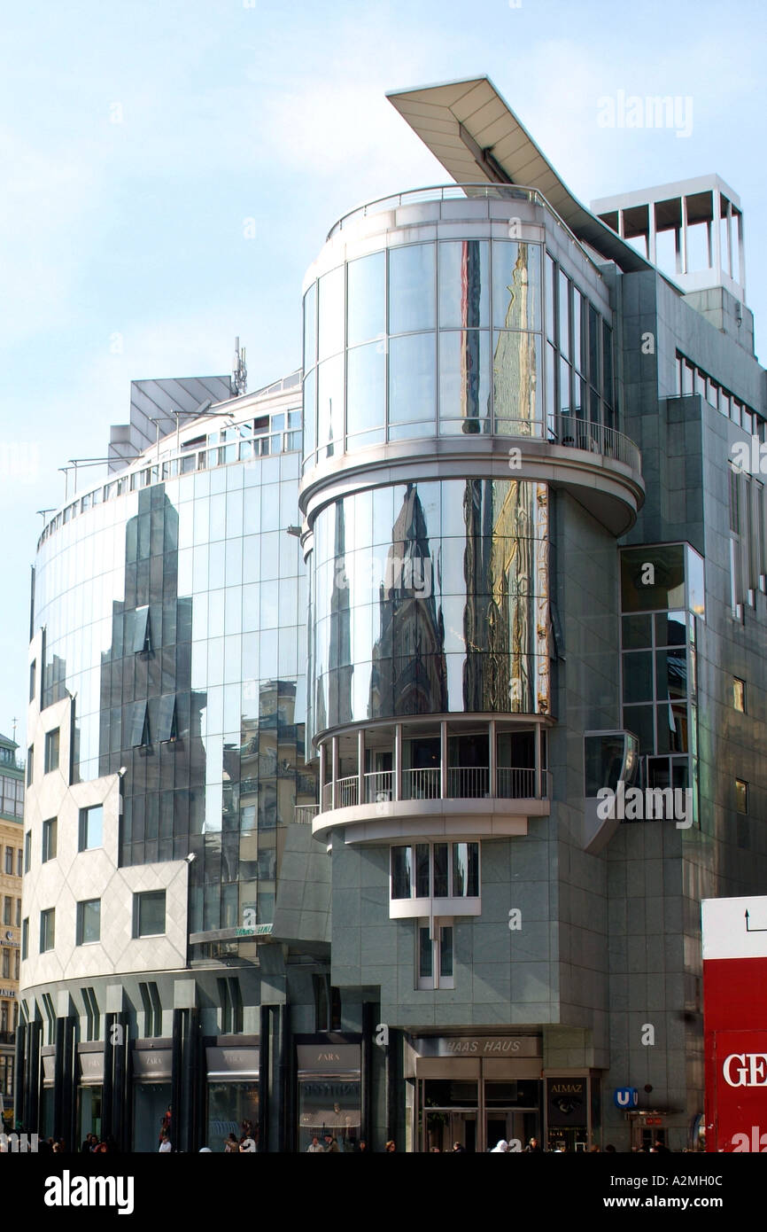 Modern glass and chrome architecture in Stock I Eisen Platz, Vienna ...