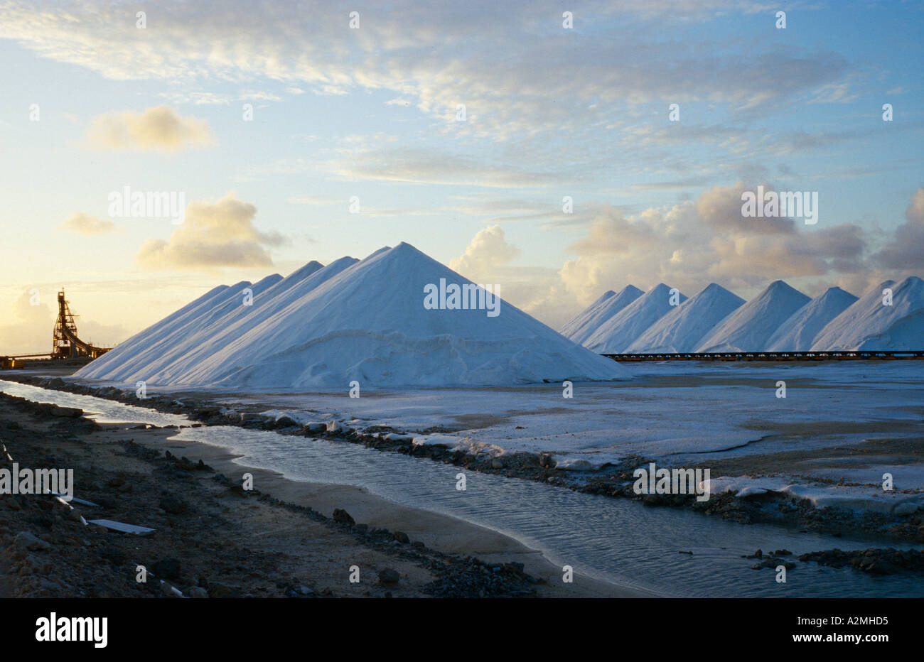 sea salt mine in Bonaire Stock Photo - Alamy