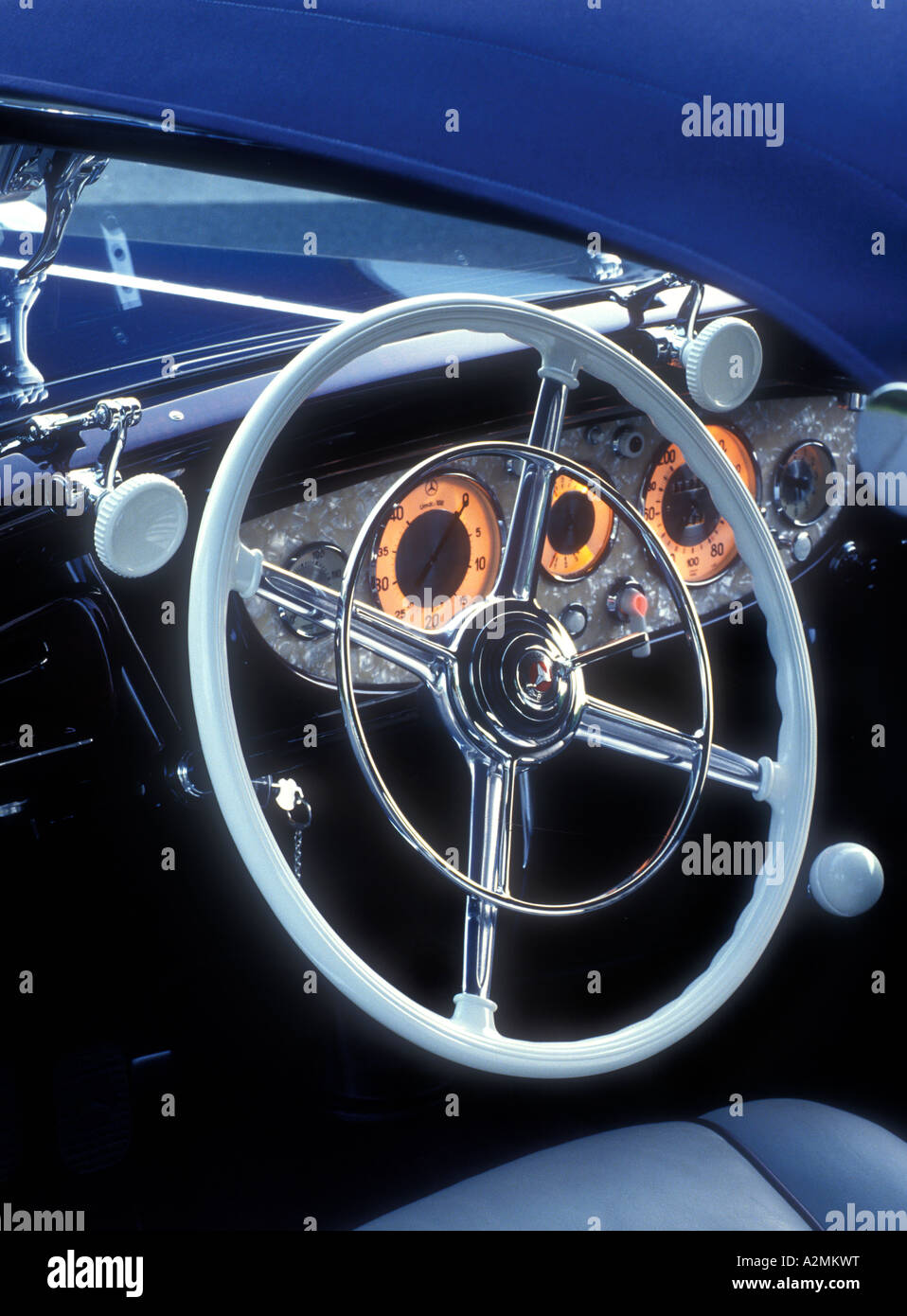 Classic automobile dashboard Stock Photo - Alamy