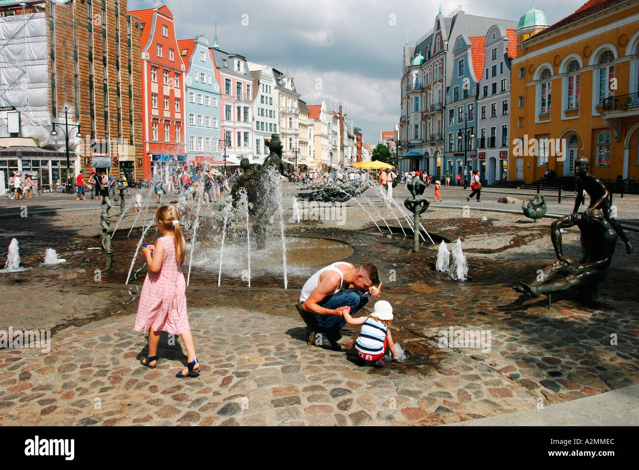 BRD Germany Mecklenburg Vorpommern Rostock Down Town with Pedestrian ...