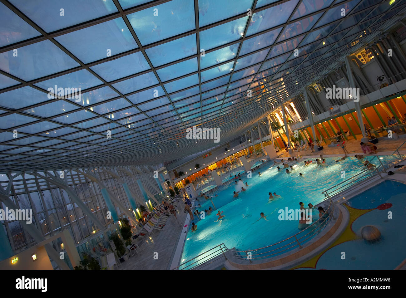swimming bath at night Stock Photo - Alamy