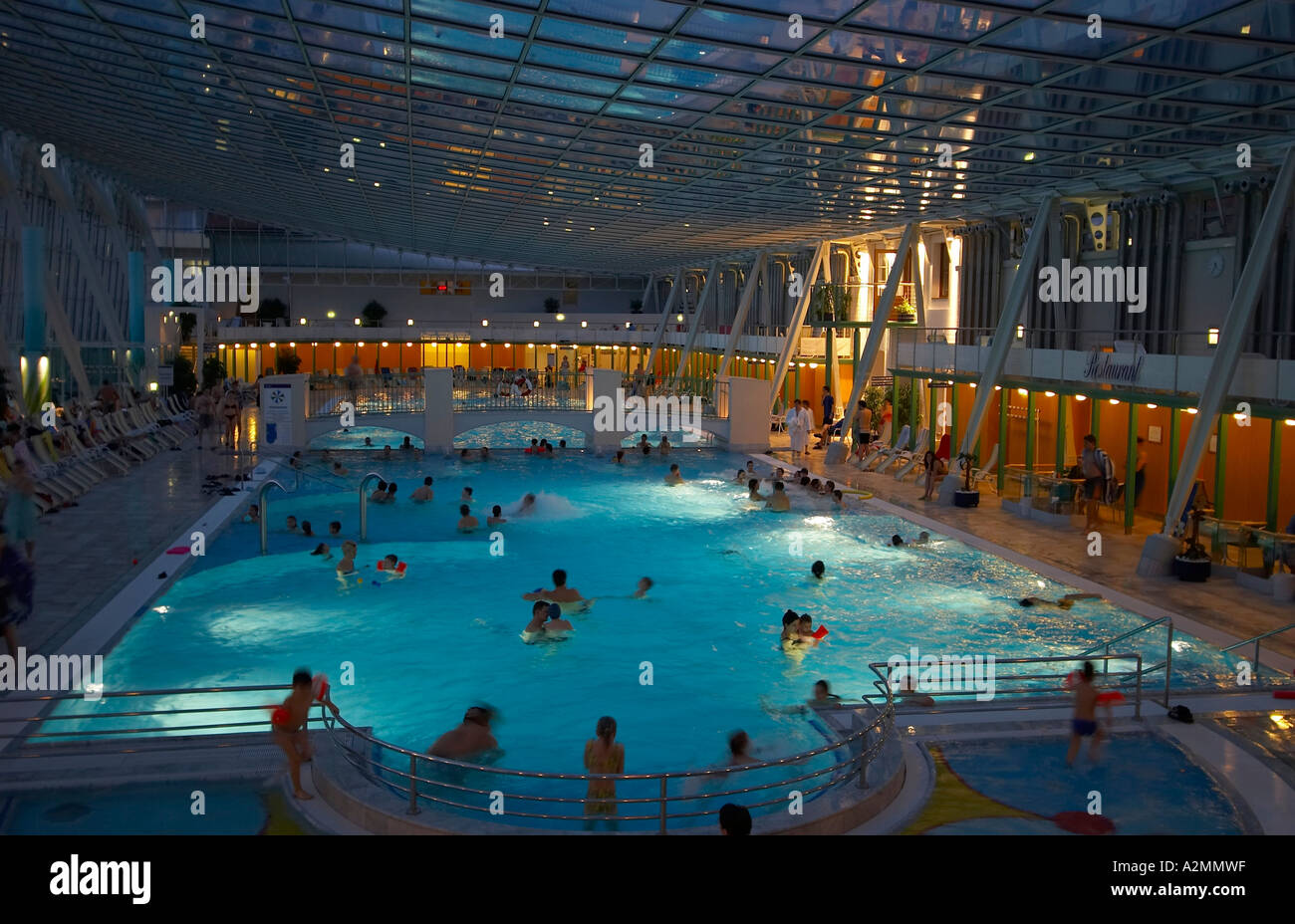 swimming bath at night Stock Photo - Alamy