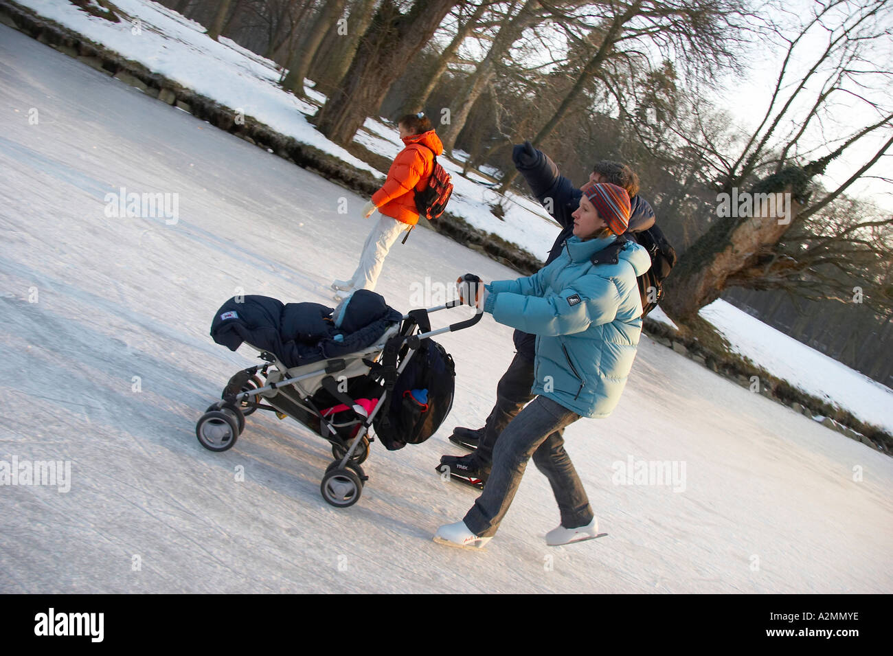 ice skating with baby Stock Photo - Alamy
