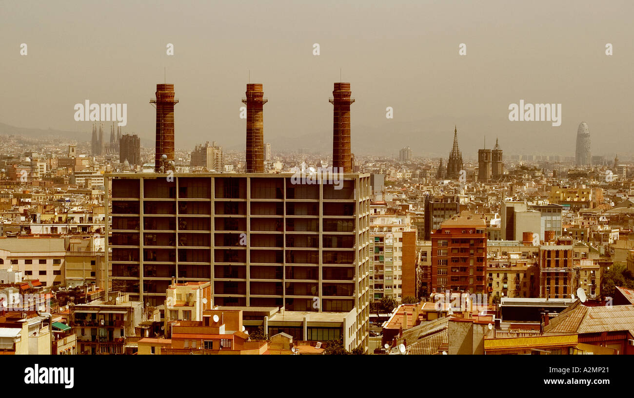 BARCELONA CHIMNEYS, SPAIN Stock Photo - Alamy