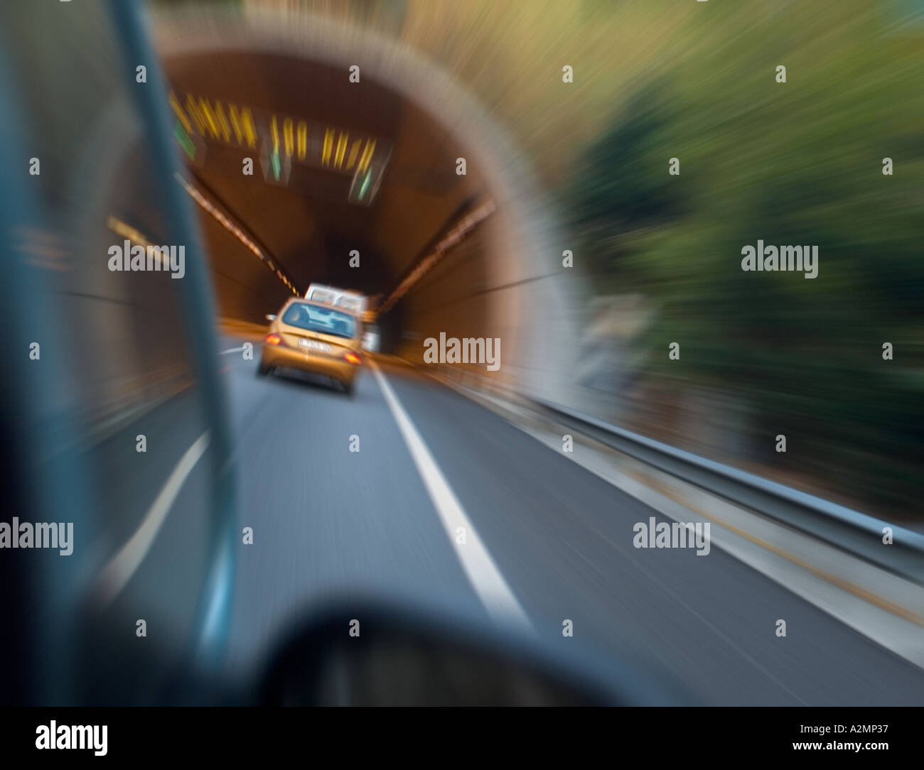The interior of a car driving in a tunnel hi-res stock photography and ...