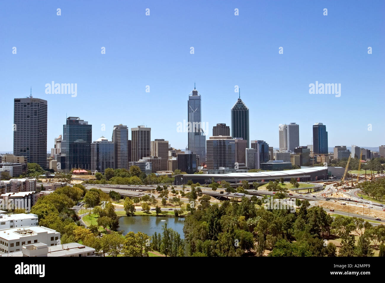 View of Perth city skyline from Kings Park Western Australia Stock ...