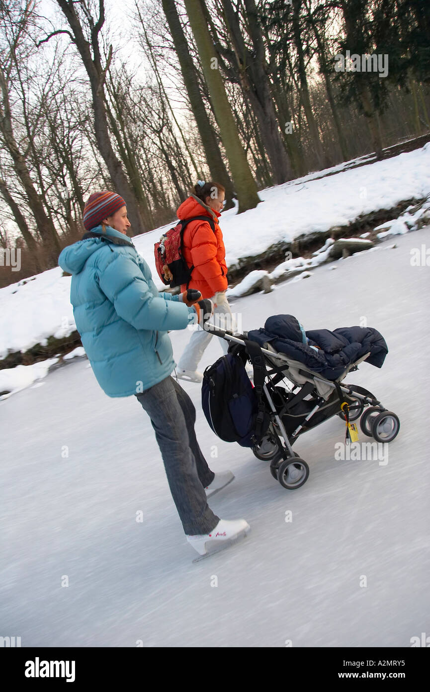ice skating with baby Stock Photo - Alamy