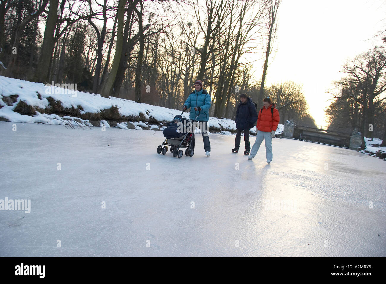 ice skating with baby Stock Photo - Alamy
