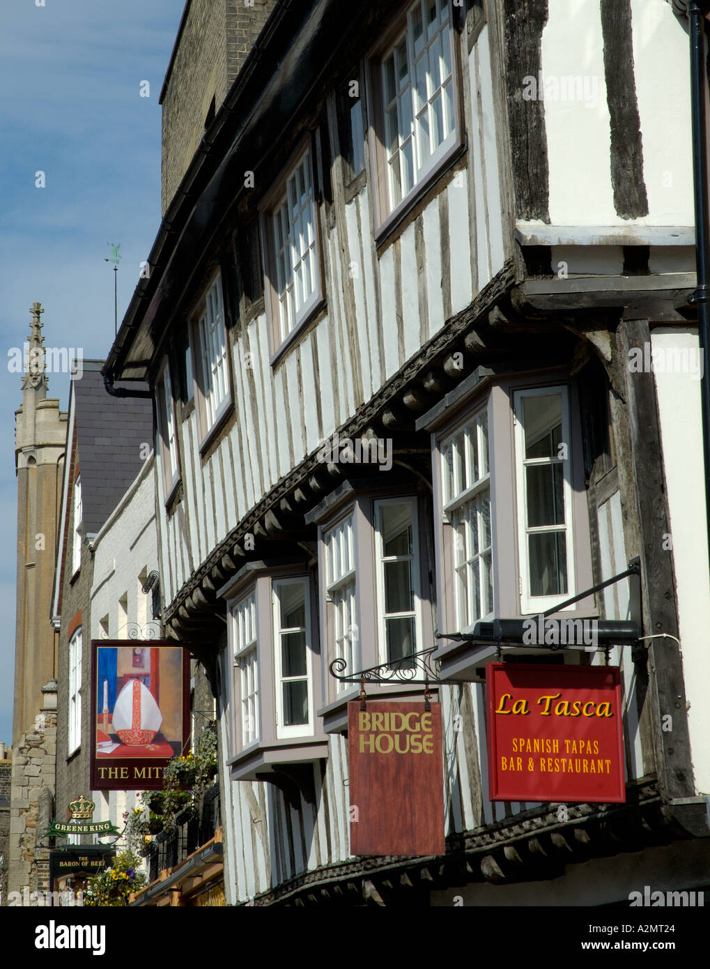Old buildings and signs Bridge street Cambridge Stock Photo - Alamy