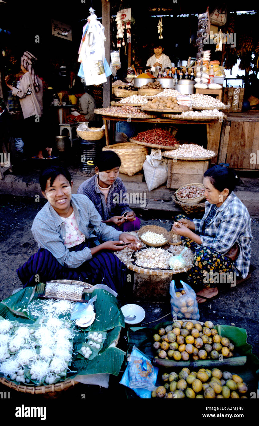 Daily produce Market at Bhamo in Northern Burma Myanmar Stock Photo - Alamy
