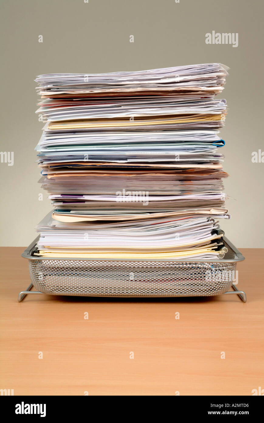 Paperwork and in tray Stock Photo - Alamy
