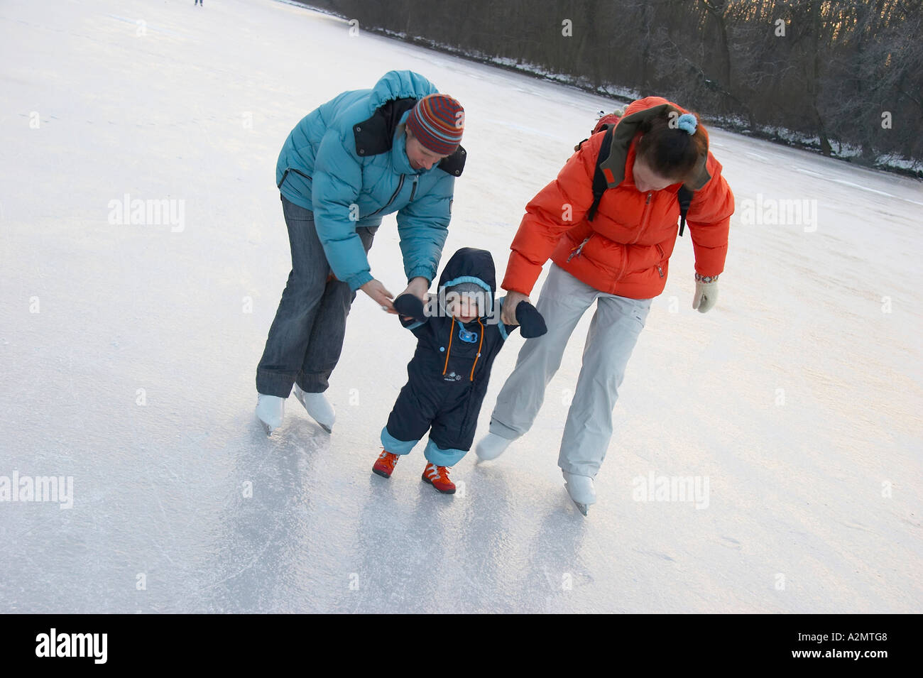 ice skating with baby Stock Photo - Alamy
