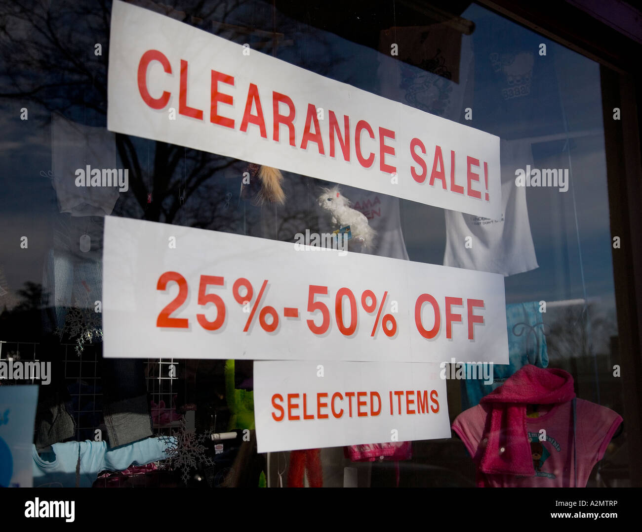 Sale sign in a store window Stock Photo - Alamy