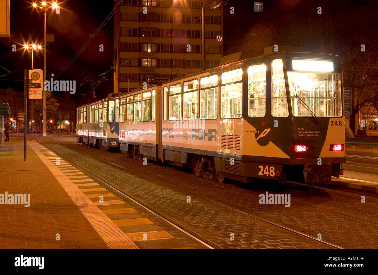 tram on the Platz der Einheit, Germany Stock Photo - Alamy
