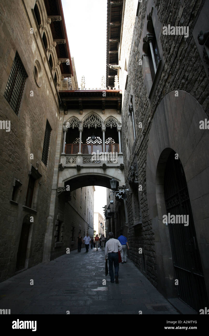 Back street alleyway in Barcelona Spain Europe Stock Photo - Alamy