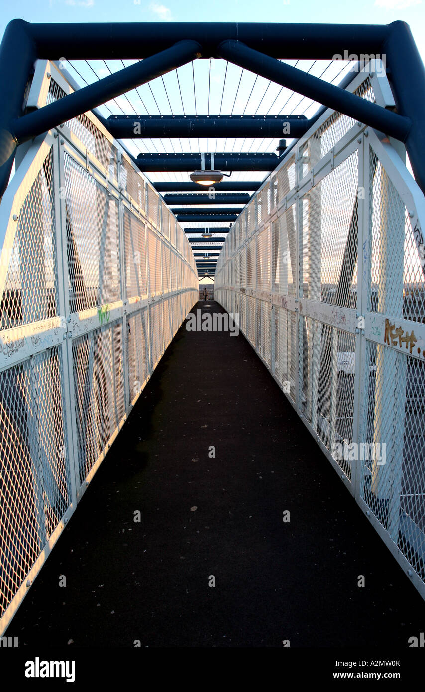 Caged Pedestrian Bridge over the A13 East London England UK Stock Photo ...