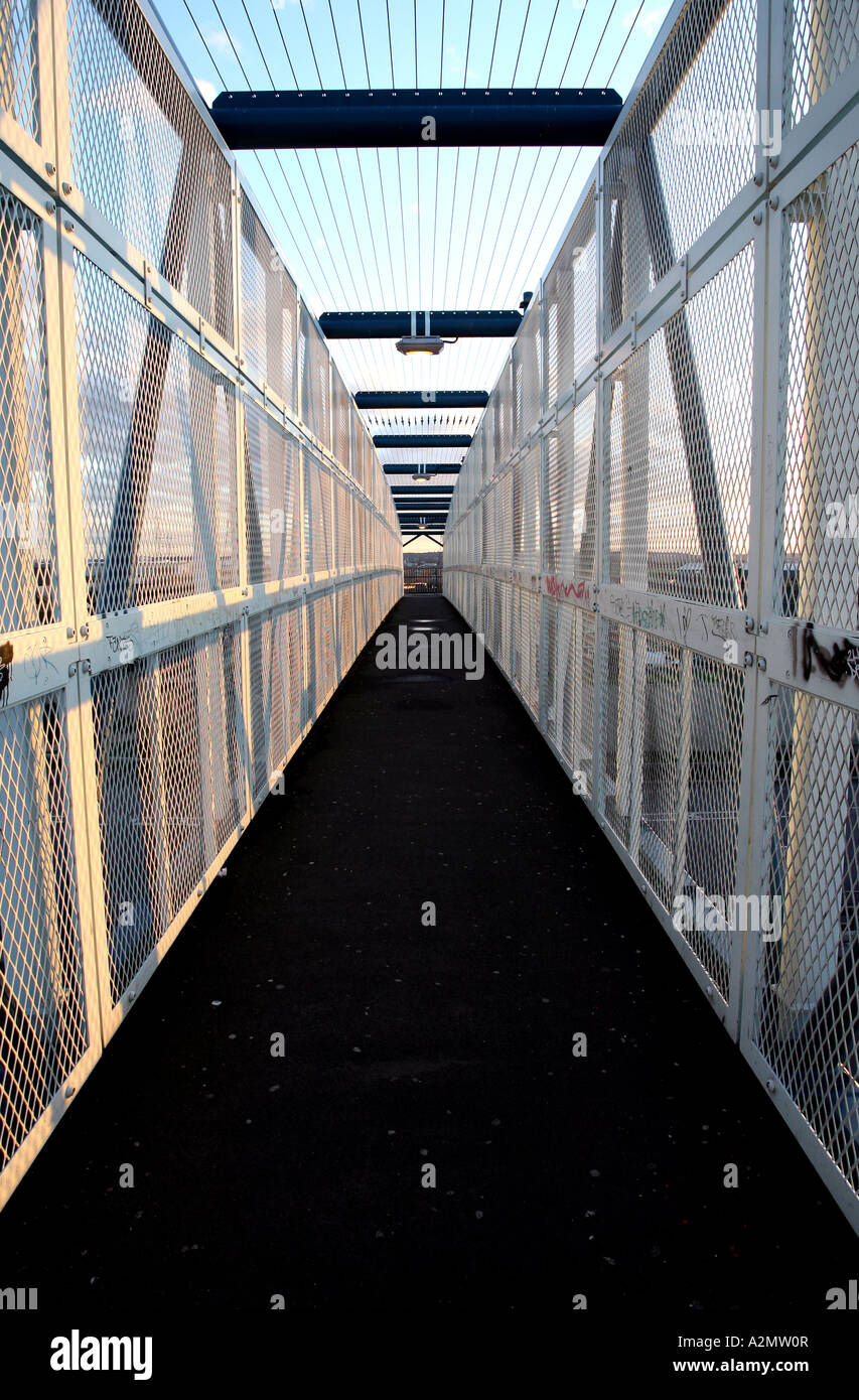 Caged Pedestrian Bridge over the A13 East London England UK Stock Photo ...
