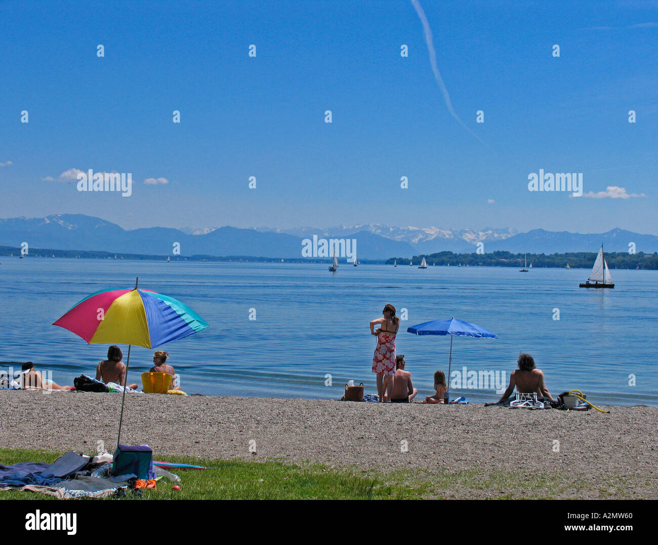 BRD Germany Bavaria Upper Bavaria Tutzing at the Starnberger Lake ...