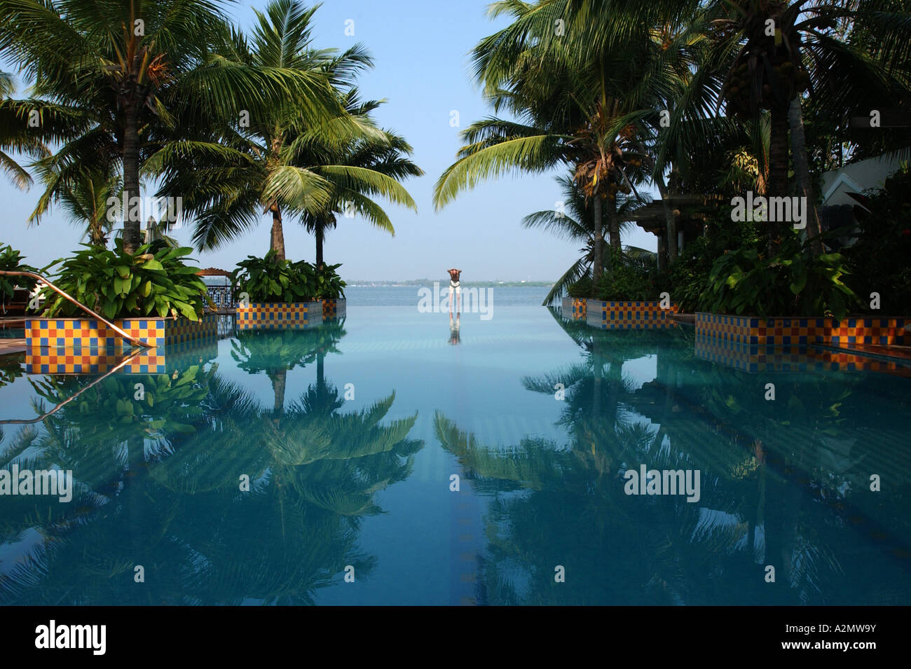 Infinity pool at the Taj Malabar Hotel Cochin Kerala India Stock Photo ...