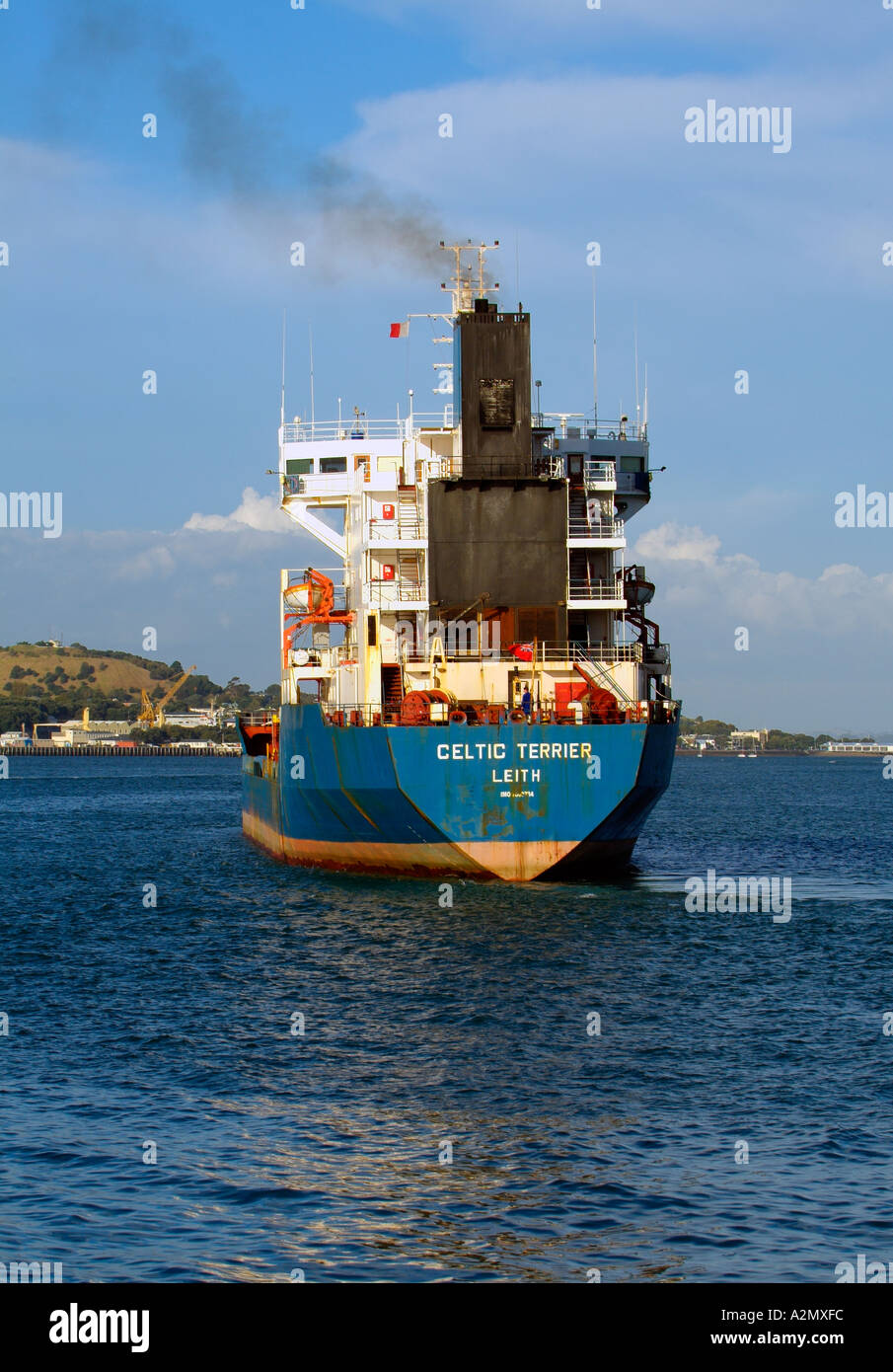 Container ship Celtic Terrier leaving port going to sea Waitemata ...