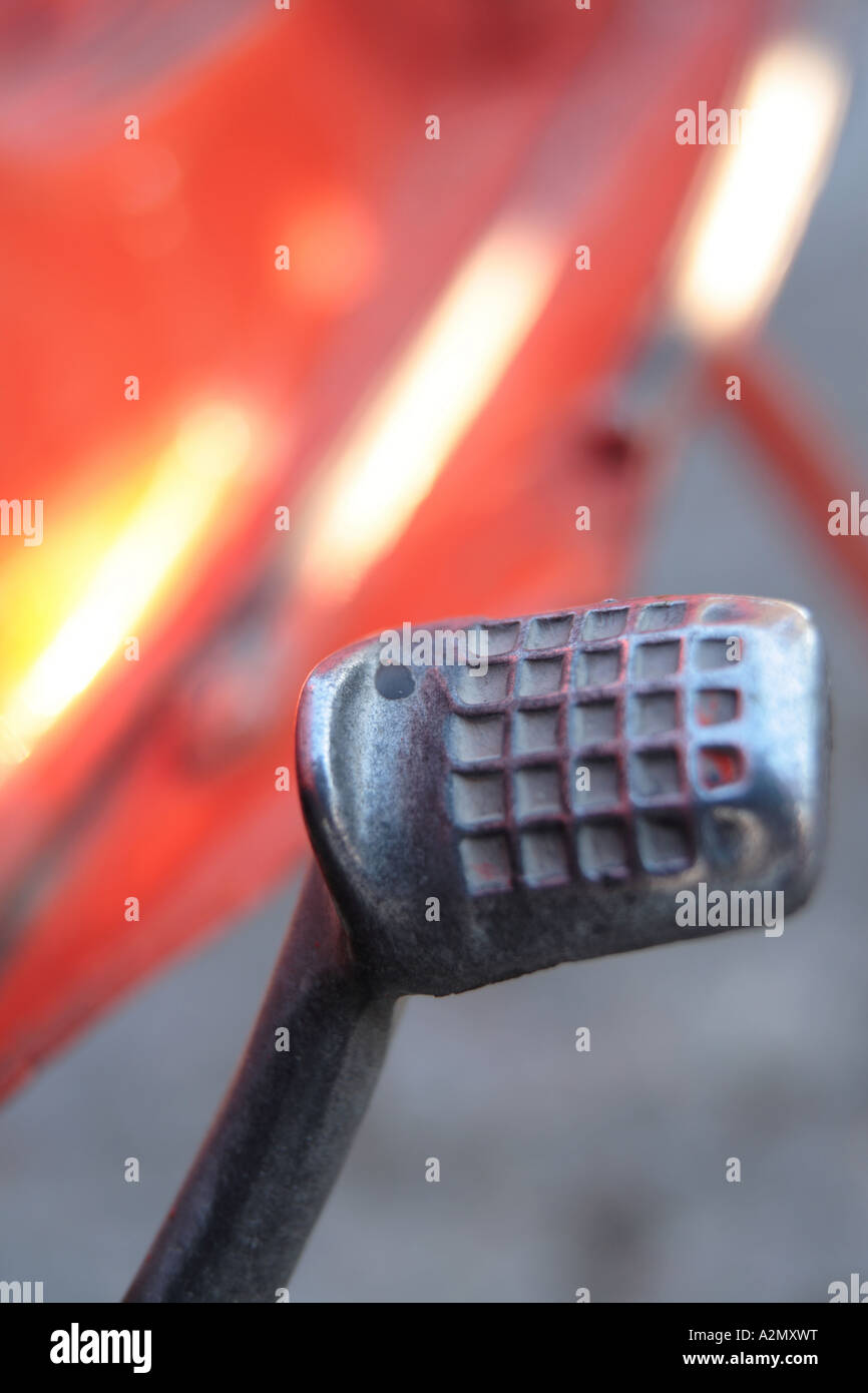 close up image of scooter brake pedal Stock Photo - Alamy