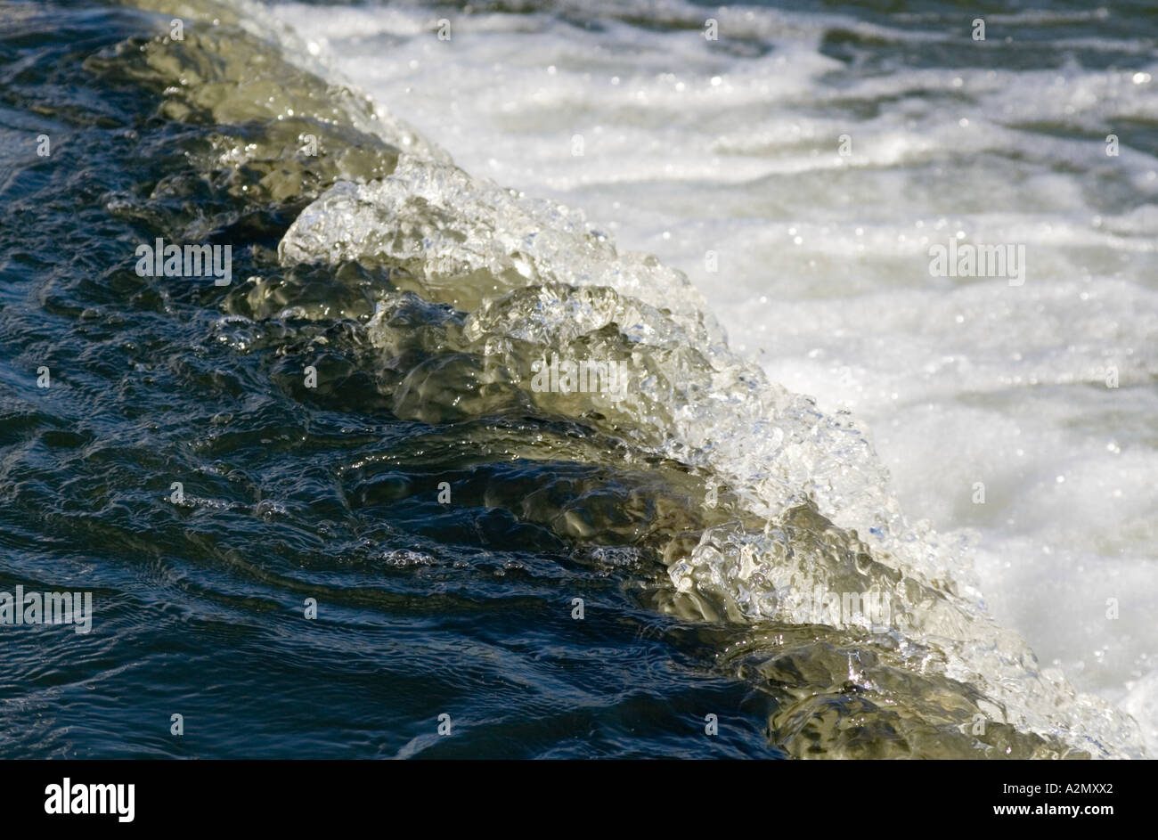 Water over a Weir Stock Photo - Alamy