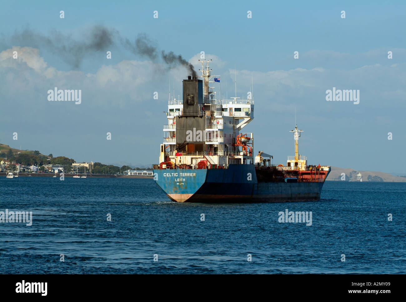 Container ship Celtic Terrier leaving port going to sea Waitemata ...