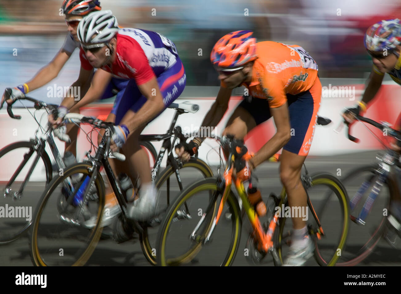 Bicyclers racers in final stage of the Tour de France Paris France ...