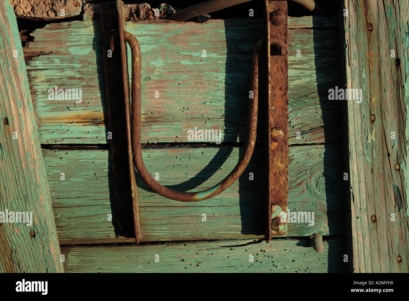 worn painted timber box Stock Photo - Alamy