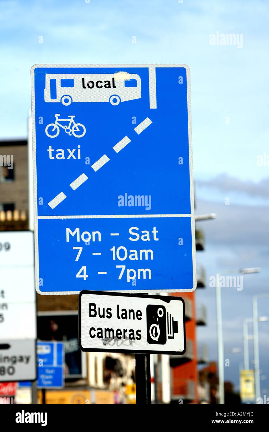 Bus lane camera road sign hi-res stock photography and images - Alamy