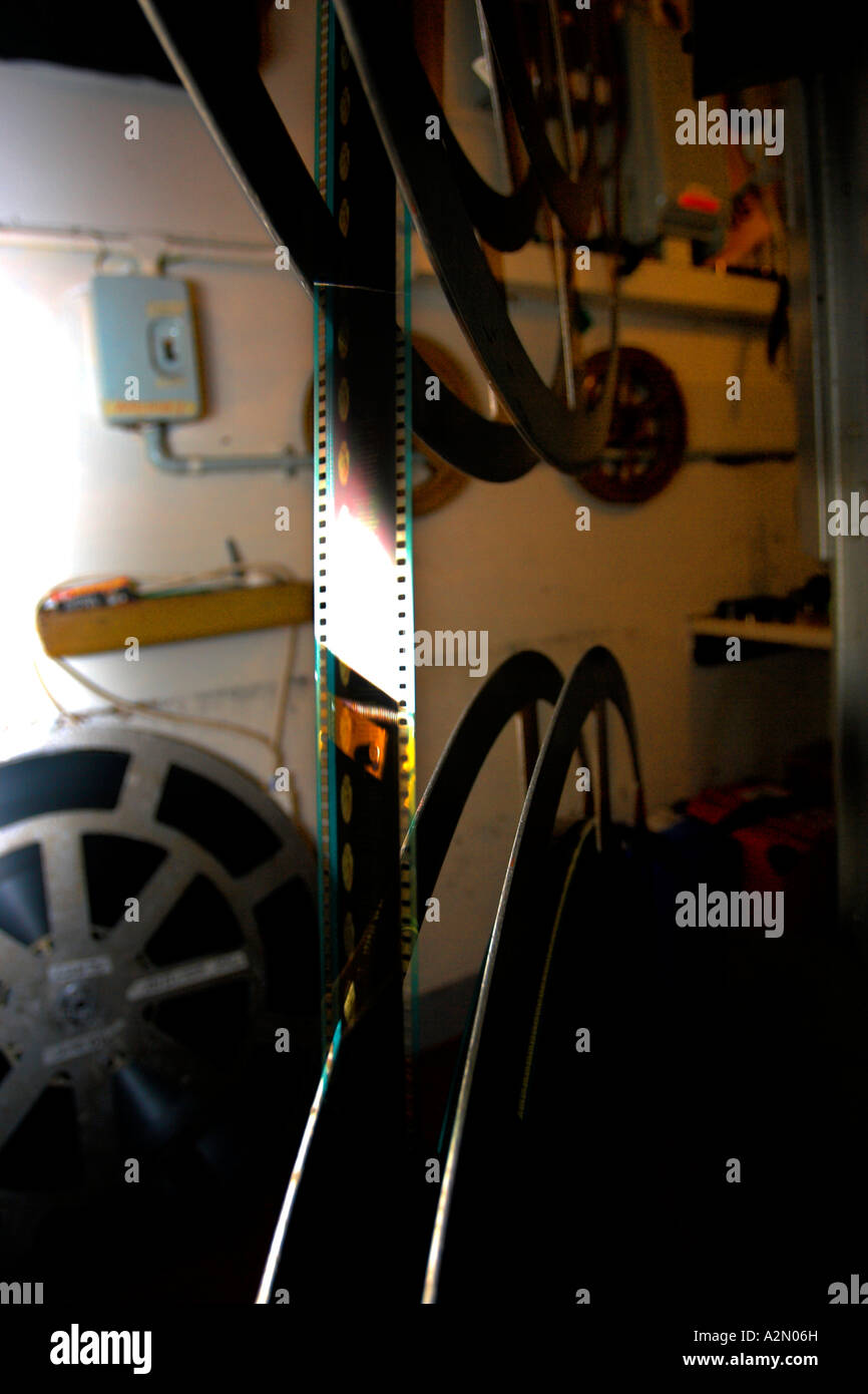 Royalty Cinema inside projection room & projectionist & projector Stock ...