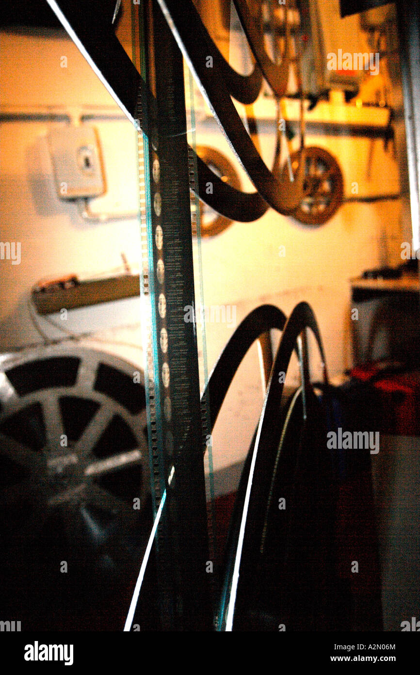 Royalty Cinema inside projection room & projectionist & projector Stock ...