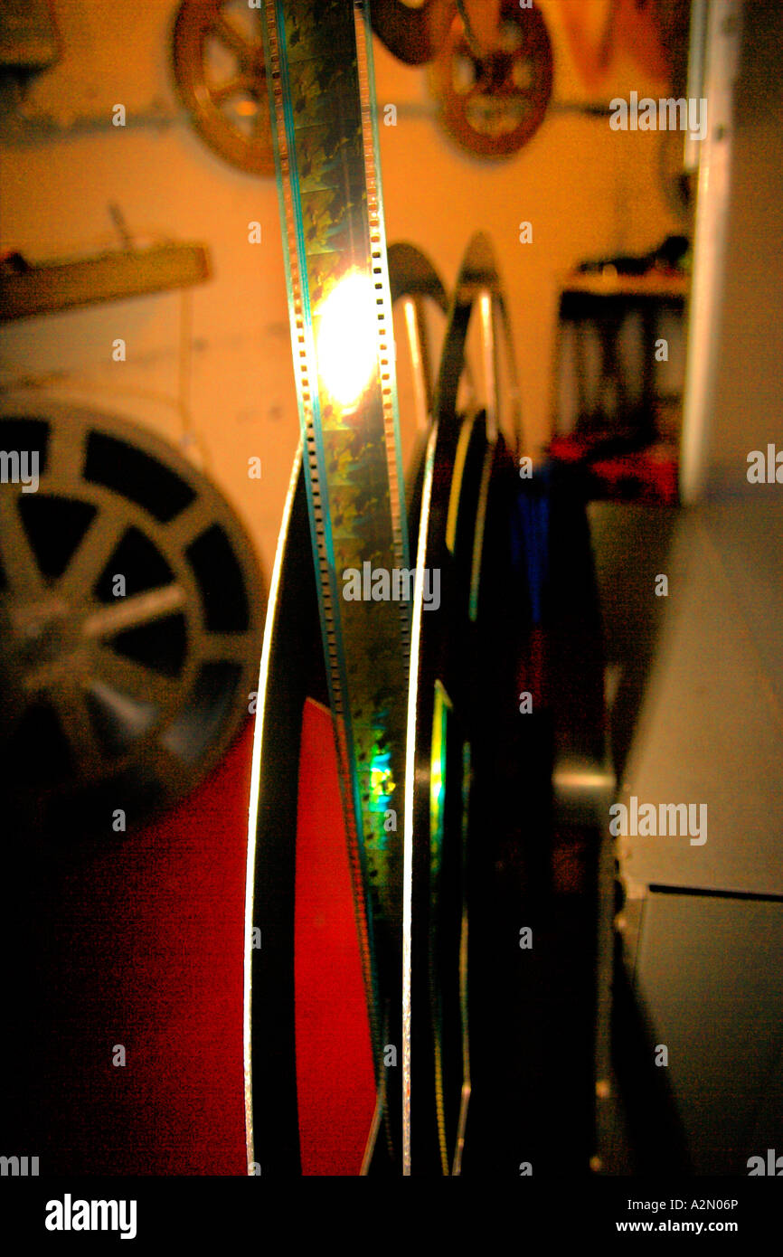 Royalty Cinema inside projection room & projectionist & projector Stock ...