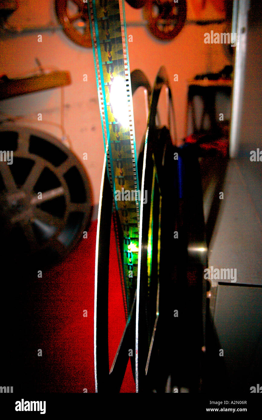 Royalty Cinema inside projection room & projectionist & projector Stock ...