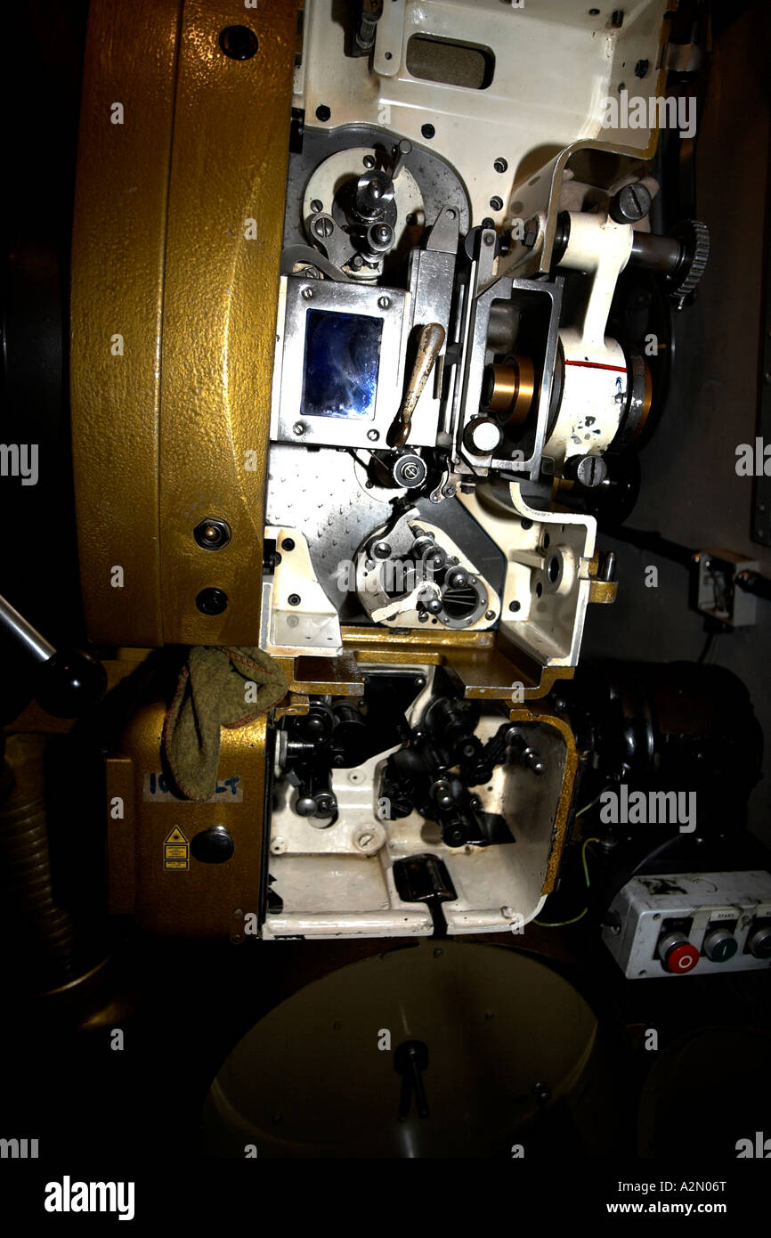 Royalty Cinema inside projection room & projectionist & projector Stock ...