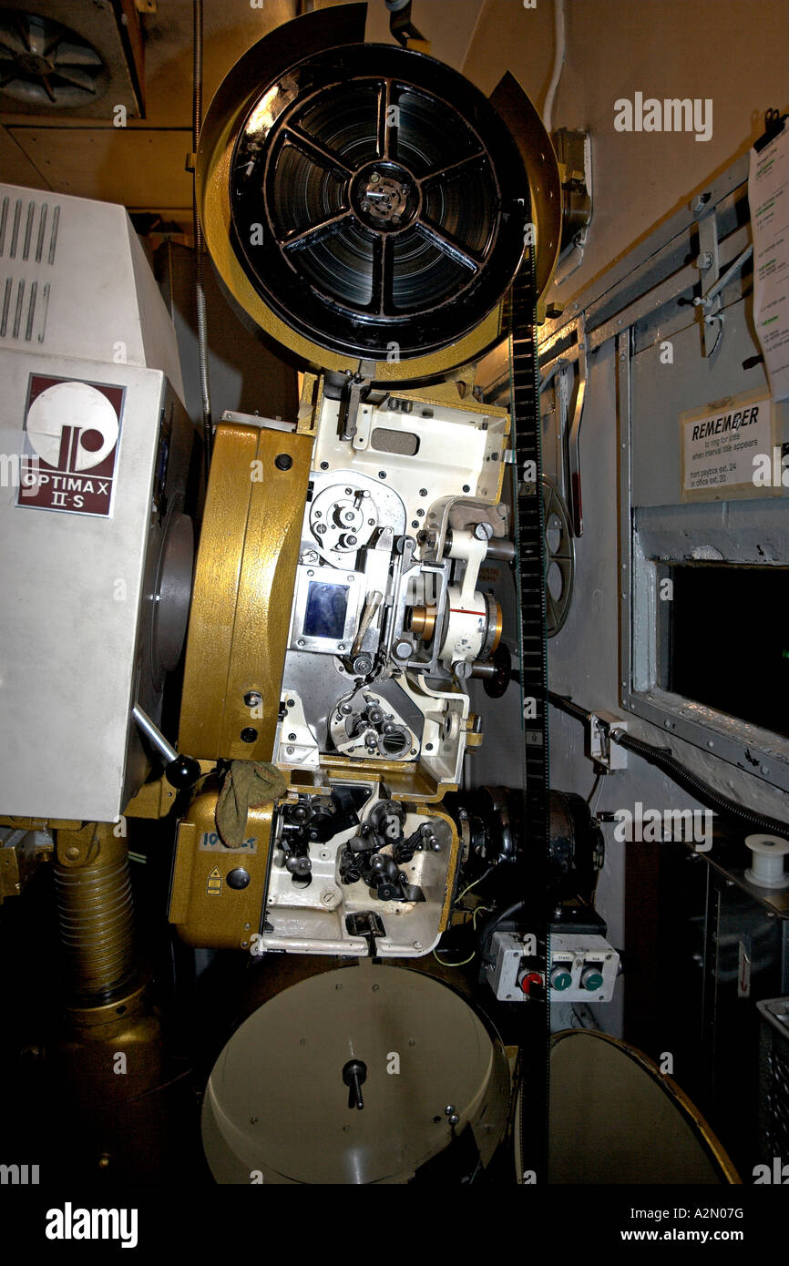 Royalty Cinema inside projection room & projectionist & projector Stock ...