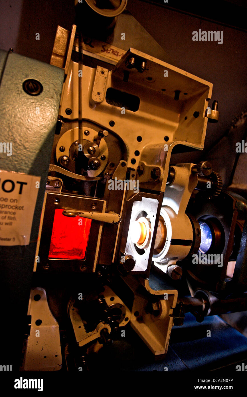 Royalty Cinema inside projection room & projectionist & projector Stock ...