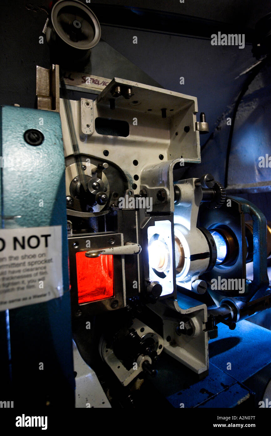 Royalty Cinema inside projection room & projectionist & projector Stock ...