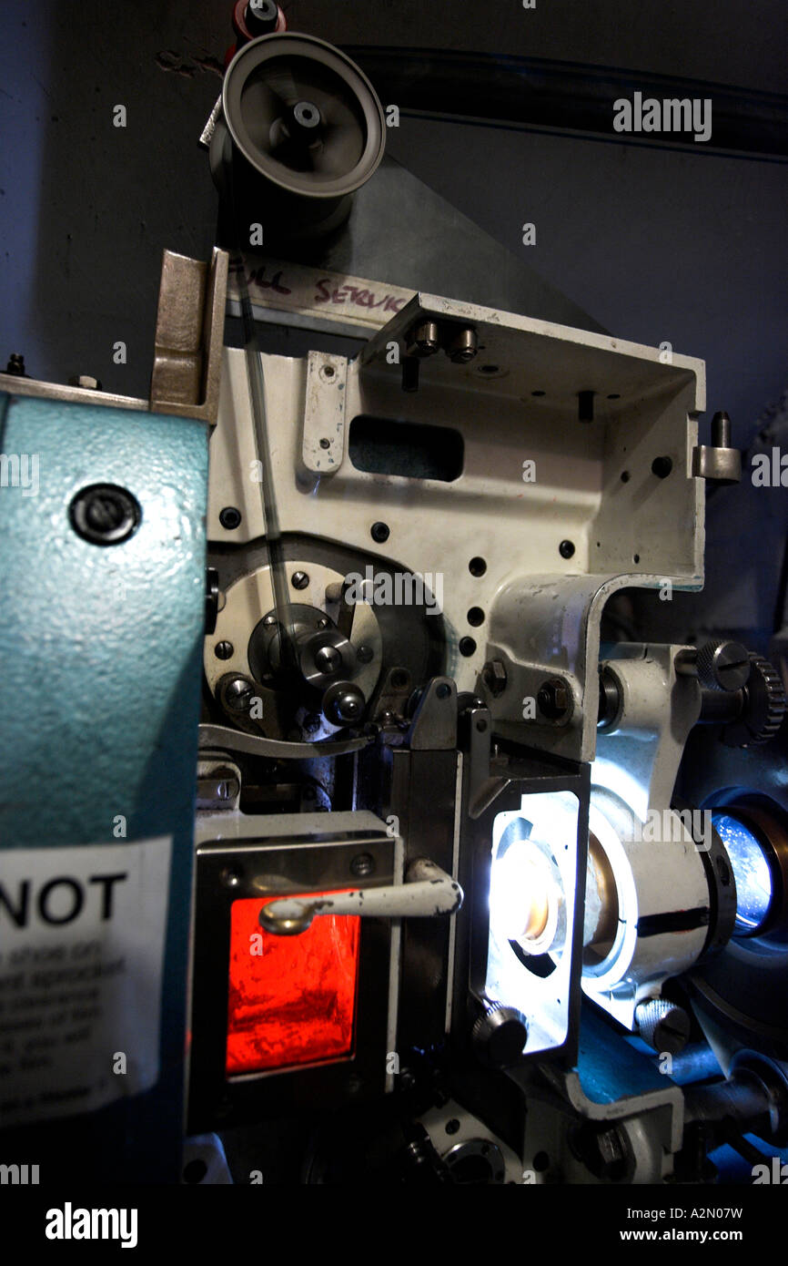 Royalty Cinema inside projection room & projectionist & projector Stock ...