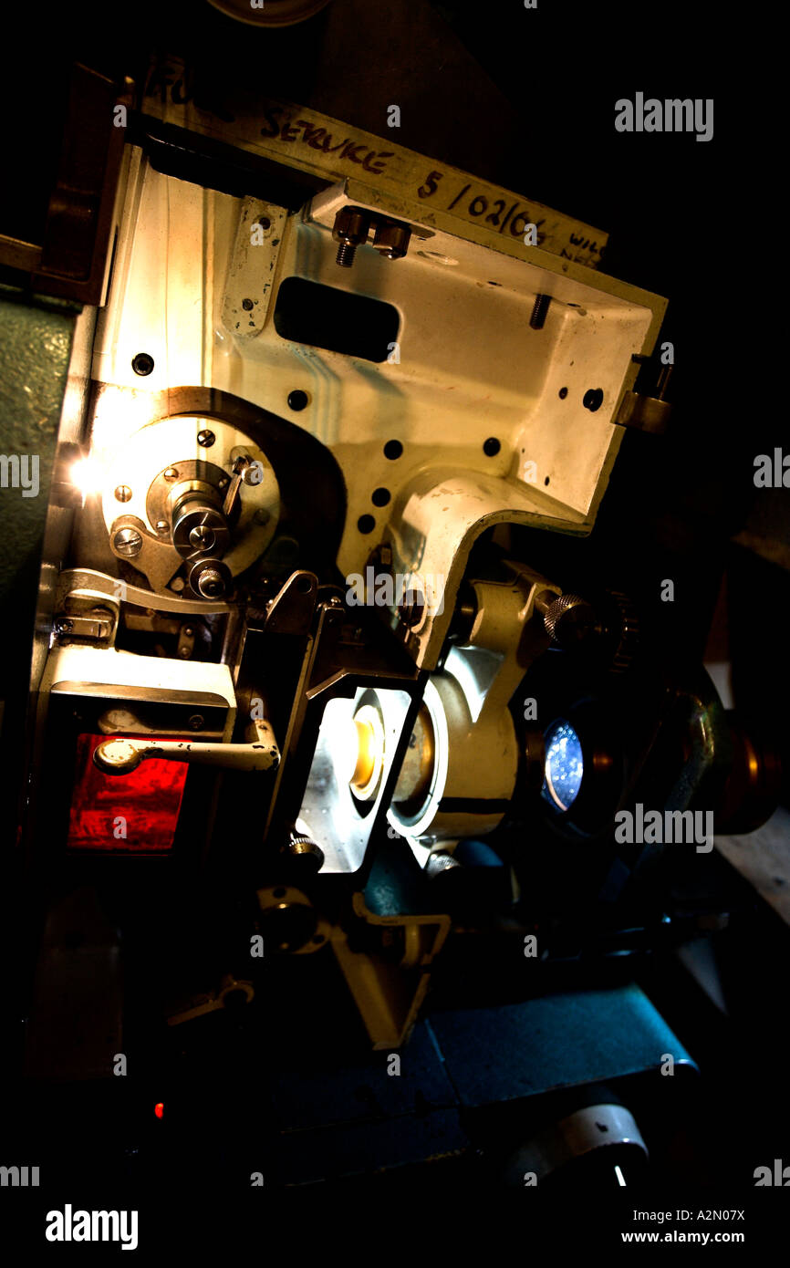 Royalty Cinema inside projection room & projectionist & projector Stock ...