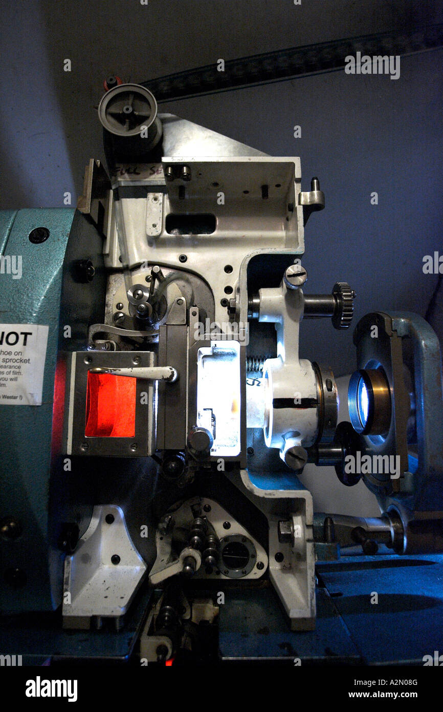 Royalty Cinema inside projection room & projectionist & projector Stock ...