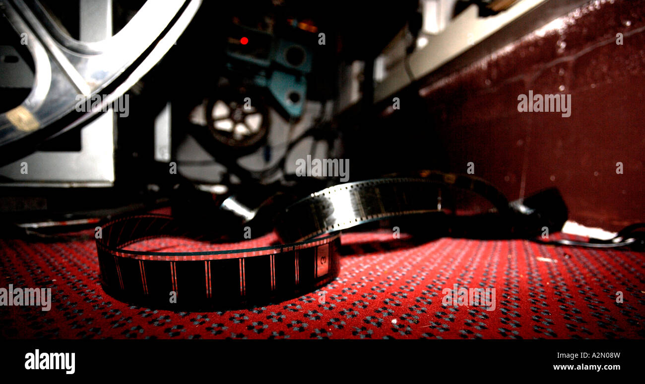 Royalty Cinema inside projection room & projectionist & projector Stock ...