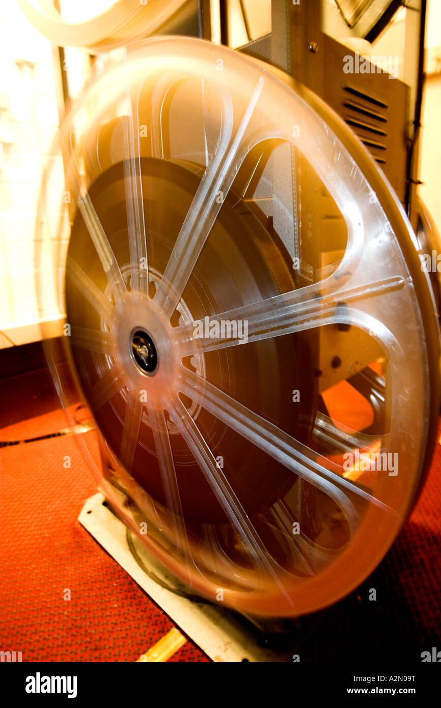 Royalty Cinema inside projection room & projectionist & projector Stock ...