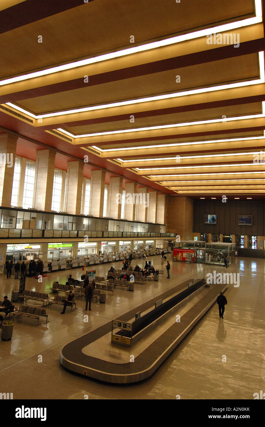 Tempelhof airport reception hall, Berlin Stock Photo - Alamy