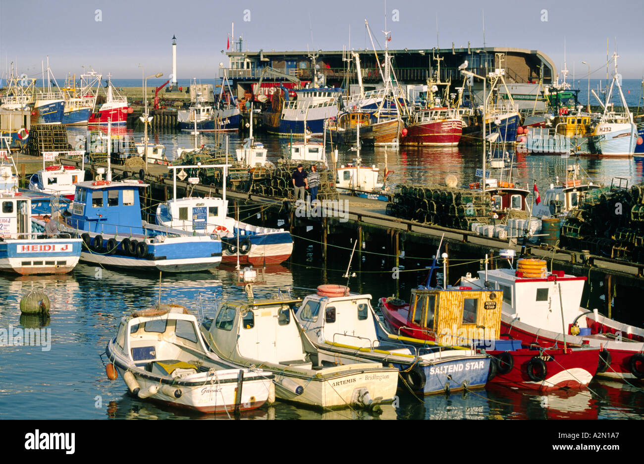 The fishing harbour at Bridlington on the North Sea coast of Humberside ...